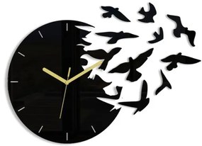 3D nalepovací hodiny Swallows černé