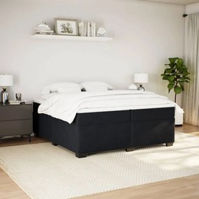 Box spring postel s matrací černá 200x200 cm samet 3285307