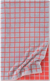 Červená/světle modrá bavlněná osuška 90x150 cm Grid – Jotex