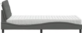 Postel s matrací tmavě šedá 90 x 190 cm textil 3310707
