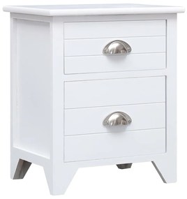 Noční stolek bílý 38 x 28 x 45 cm dřevo pavlovnie - Default Title