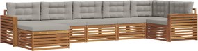 Venkovní pohovková souprava 7 ks Přírodní a světle šedá 3373826