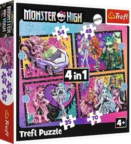 Trefl - Puzzle - Monster High: Elektrizujíci den 4v1 / 35|48|54|70 díl