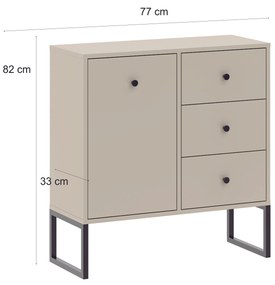 Komoda LINEA 1D3S kašmírová