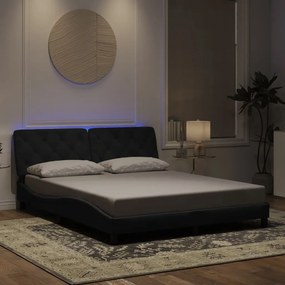 Rám postele s LED bez matrace černý 160 x 200 cm samet 3213863