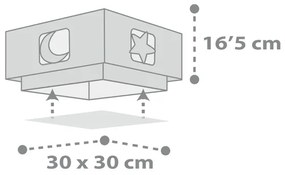 Dalber 63236E - Dětské stropní svítidlo MOONLIGHT 2xE27/60W/230V šedá