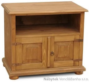 dřevěná rustikální stylová komoda RTV stolek z masivního dřeva borovice Mexicana D31 euromeb