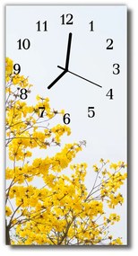 Skleněné hodiny vertikální Kvetoucí barevné stromy