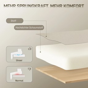 HOMCOM Kancelářská židle na kolečkách se zlatými akcenty, počítačové křeslo s kovovou základnou, potah z sametového vzhledu, krémově bílá