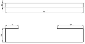Deante Mokko příslušenství, držák na ručníky 600mm, bílá matná, ADM_A621