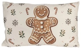 Béžový povlak na polštář s perníčkem Gingerbread Magic - 30*50 cm