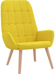 Relaxační křeslo s podnožkou světle žluté textil 3315154