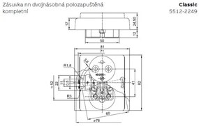 ABB Classic dvojzásuvka jasně bílá 5512-2249 B1 polozapuštěná