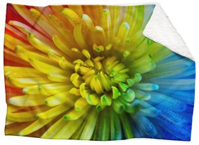 Deka Duhový květ (Rozměr : 150 x 120 cm, Podšití beránkem: ANO)