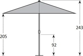 Doppler Gastro Magic Junior Alu Wood zahradní slunečník 200 x 200 cm béžová