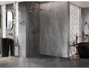 Mexen, Mexen Lunar L sprchová stěna levá 80 x 200 cm, průhledná 8 mm, růžové zlato - 830L-080-000-60-00-L