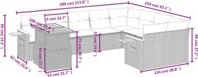 vidaXL 10dílná zahradní sedací souprava s poduškami polyratan [3273680] Barva: Černá