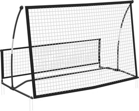 SPORTNOW 2v1 skládací odrazová síť — přenosný odrazovač pro fotbal a baseball s přepravním vakem, 200 × 94 × 122 cm, černá | Aosom