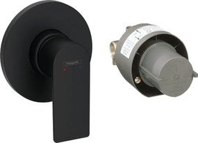 Hansgrohe Rebris E, páková sprchová baterie, sada se základním tělesem, černá matná, 72658670