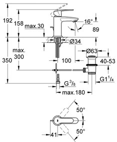 Grohe Eurostyle Cosmopolitan - Páková umyvadlová baterie, chrom 23037002