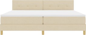 Postel s boxspringem s polštářem Krémová 200 x 200 cm textil 3338949