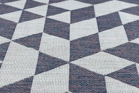 Dywany Łuszczów, Kusový koberec Sion Sisal Triangles 22373 ecru/blue-pink – na ven i na doma, 120x170, vícebarevná, chodba / předsíň