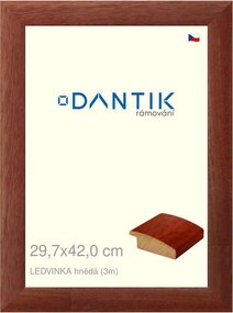 DANTIK rámeček 29,7x42 | LEDVINKA hnědá (Plexi Čiré)