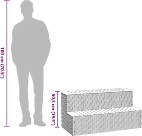 vidaXL Obruby k vířivce 100x50x50,5 cm polyratan a akáciové [4103945] Barva: Béžová