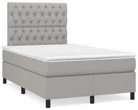 Box spring postel s matrací a LED světle šedá 120x190 cm textil 3270218