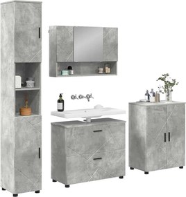 Sada koupelnového nábytku 4 ks Betonově šedá 35 x 30 x 192 cm 3393086