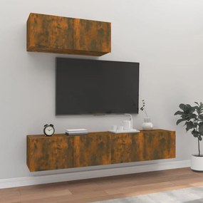 3dílný set TV skříněk kouřový dub kompozitní dřevo 3114475