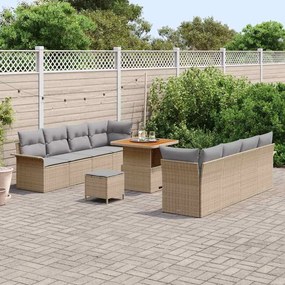 Sada zahradních pohovek 11 ks Béžová polyratan 3362107