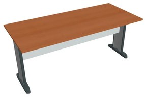 Stůl jednací rovný 180 cm - Hobis Cross CJ 1800 Dekor stolové desky: třešeň, Dekor lamino podnože: šedá, Barva nohou: černá
