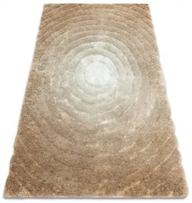 Moderní koberec FLIM 008 B1 shaggy, kruhovýy Strukturální béžový velikost 160x220 cm | krásné koberce cz