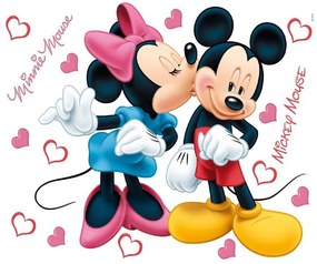 DECOFUN Maxi nálepka na zeď Mickey a Minnie love 65x85 cm