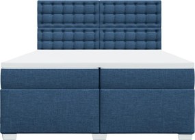 Box spring postel s matrací modrá 200x200 cm textil 3290615