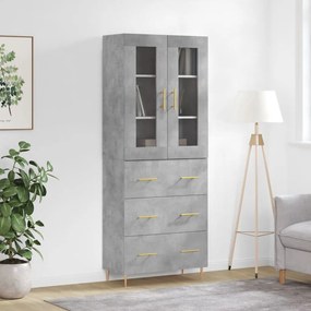 vidaXL Skříň highboard 69,5 x 34 x 180 cm kompozitní dřevo [3198399] Barva: Betonová šedá