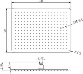 Sapho Slim hlavová sprcha 40 x 30 cm chrom MS585
