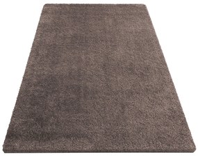 Kusový shaggy koberec jednobarevný Kamel Cappucino hnědý Rozměr: 160x220 cm