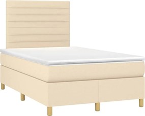 Box spring postel s matrací a LED krémová 120x190 cm textil 3270258