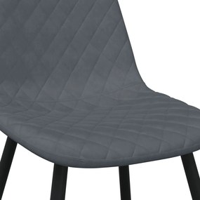 Jídelní židle 6 ks tmavě šedé samet - Default Title