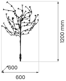 LED RGBW Solární svítidlo TREE LED/0,1W/1,2V 600 mAh IP44 hnědá