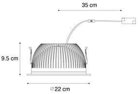 Vestavné bodové svítidlo bílé vč. LED 3000K-5000K s přepínačem - Elias