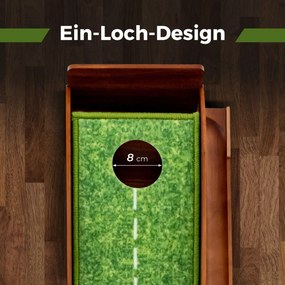 Costway Golfová podložka na patování s 1 jamkou a 3 golfovými míčky a umělým