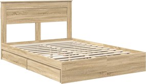 Postel s úložným prostorem se zásuvkou Sonoma dub 140 x 190 cm 3409909