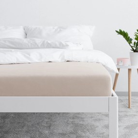 Goldea jersey elastické prostěradlo - latte 120 x 200 cm