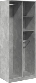 Šatní skříň betonově šedá 80 x 50 x 200 cm kompozitní dřevo 3307759