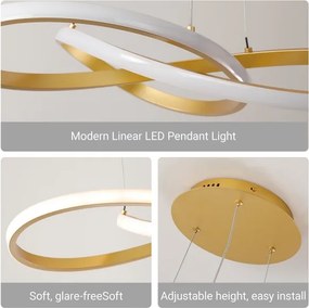 BRILAGI - LED Stmívat. lustr na lanku INFINITY LED/80W/230V 80x80 cm zlatá + DO
