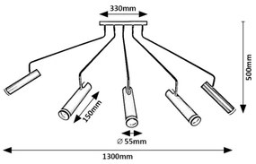 Rabalux 73040 - Přisazený lustr SENOBIA 5xGU10/35W/230V
