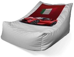 Sablio Sedací vak Lounge Ferrari Italská vlajka na červeném bloku - 80 x 95 x 50 cm